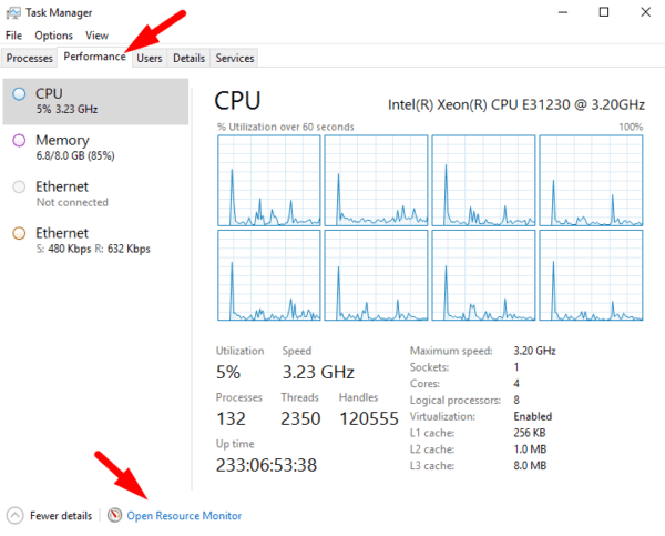 วิธีตรวจสอบสถานะการใช้งานของ CPU/RAM/DISK/Network อย่างละเอียด ...